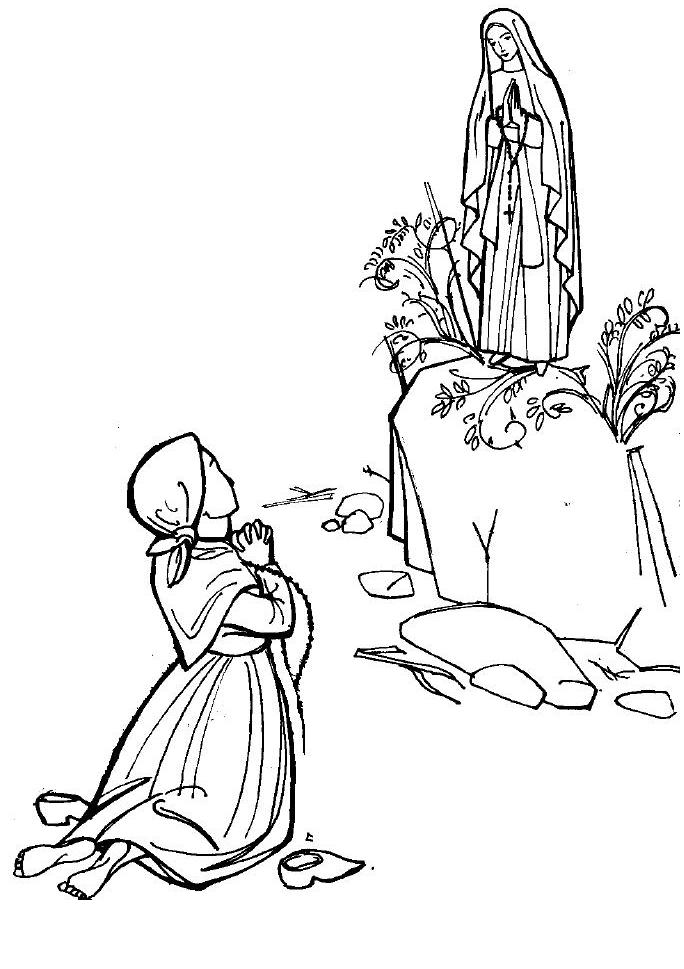 Catholic Coloring Lourdes Lady Conception Immaculate Pages Virgin ...